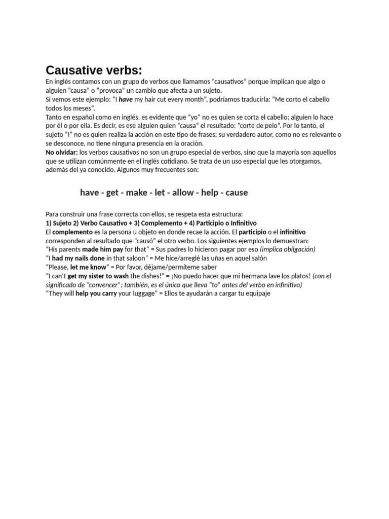 Causative Verbs | PDF