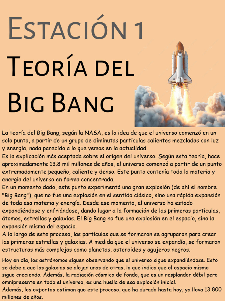 Teorías sobre el origen del universo | PDF | Universo | Big Bang