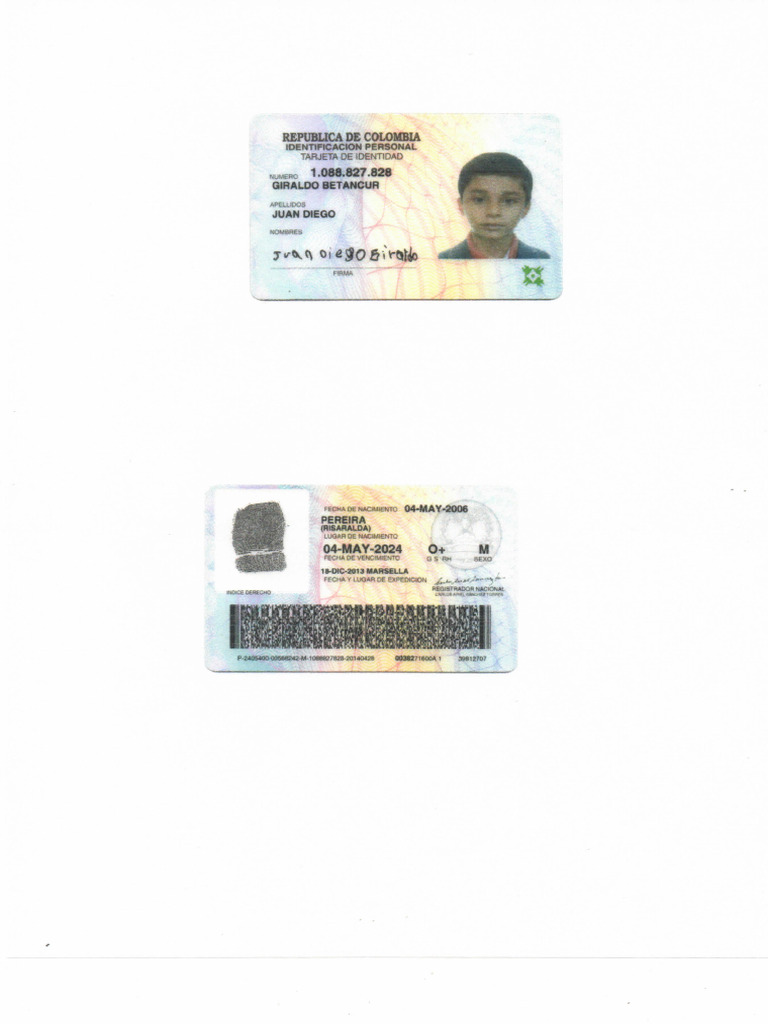 Documento de Identidad | PDF