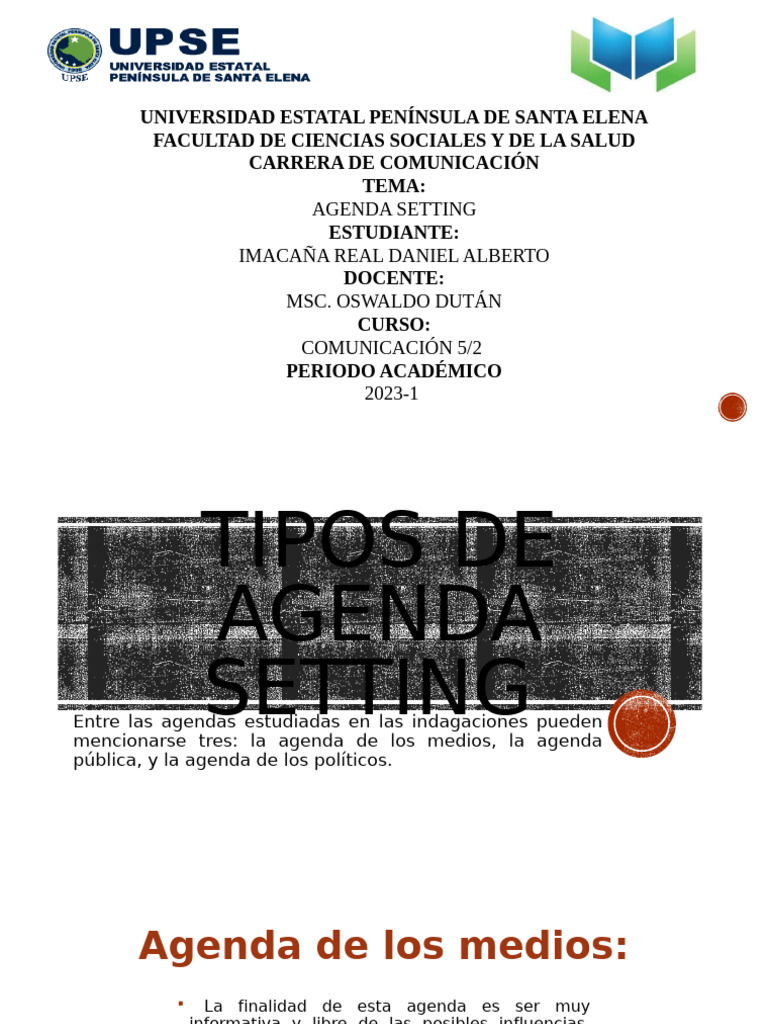 Tipos de Agenda Setting en Comunicación | PDF