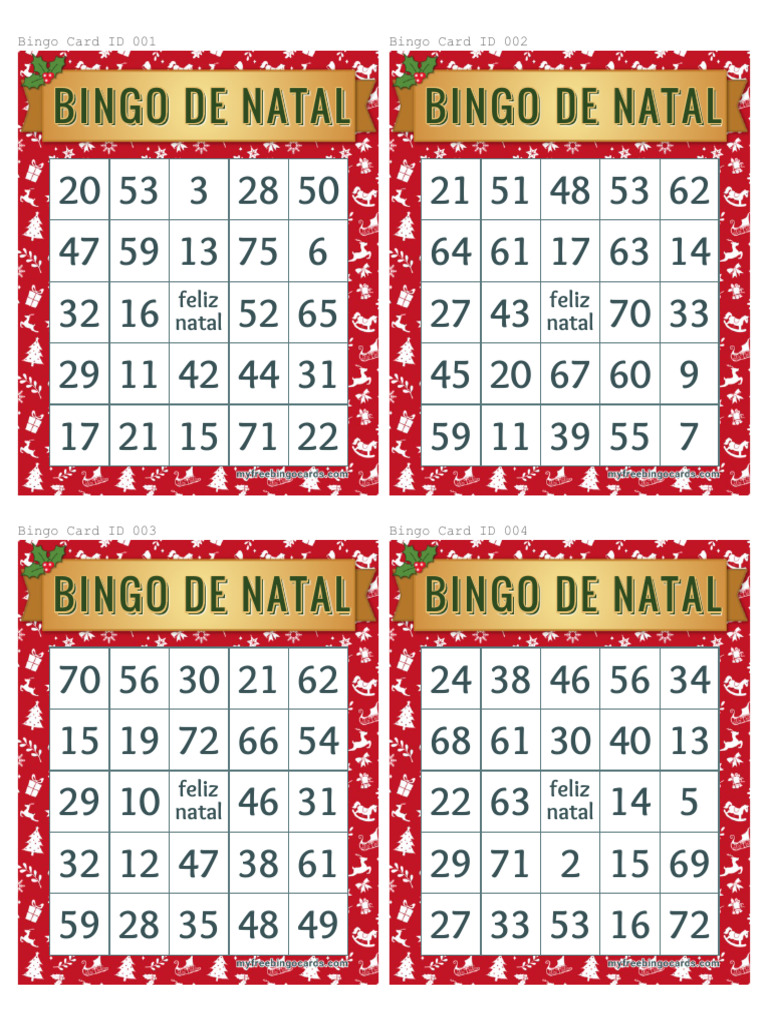 Bingo de Natal Organized | PDF