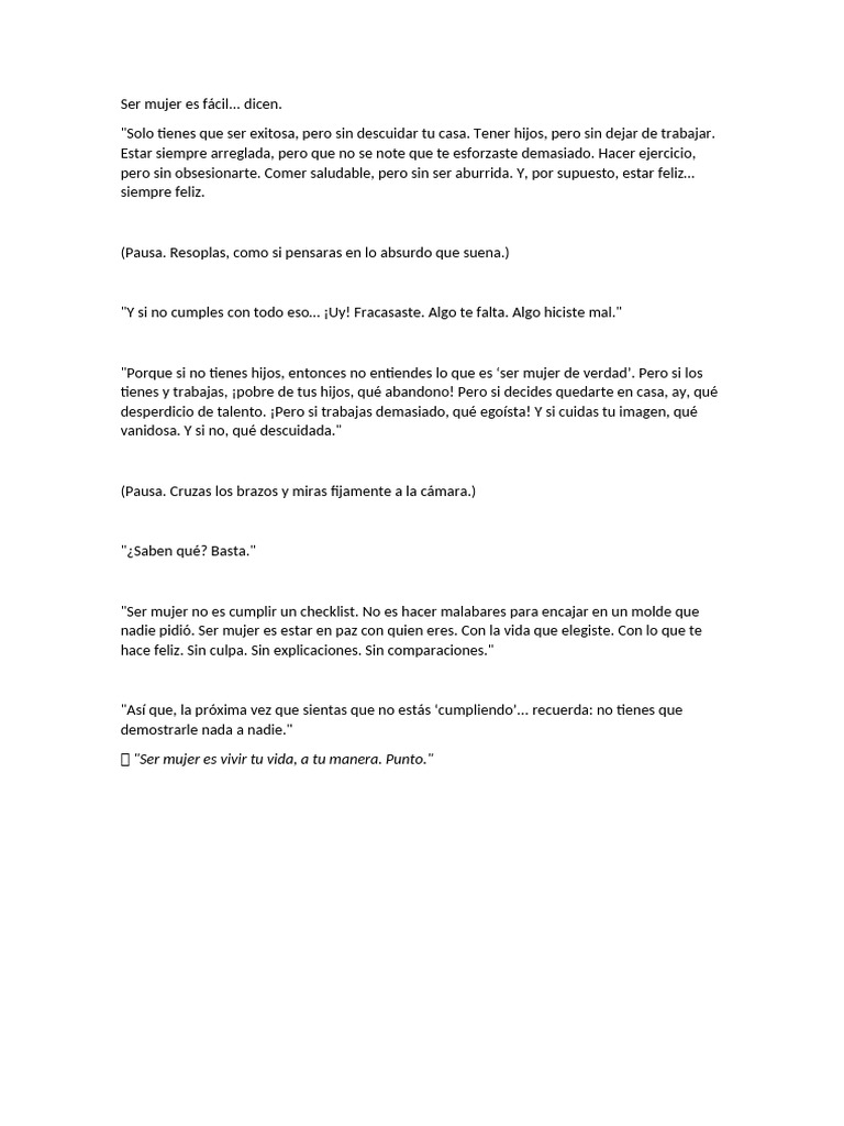 Ser Mujer Es Fácil | PDF