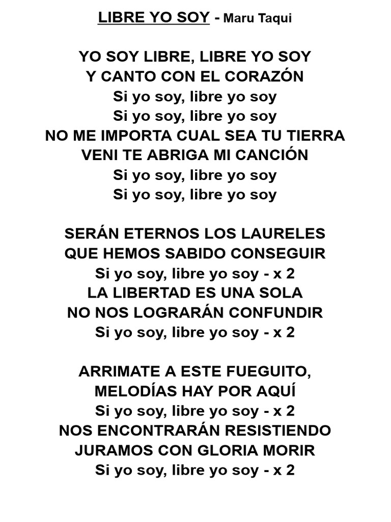 Libre Yo Soy - Maru Taqui | PDF