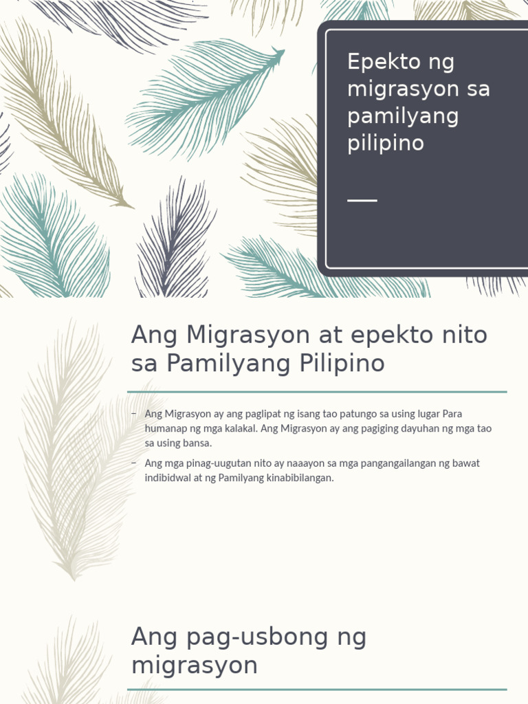 Epekto NG Migrasyon Sa Pamilyang Pilipino | PDF
