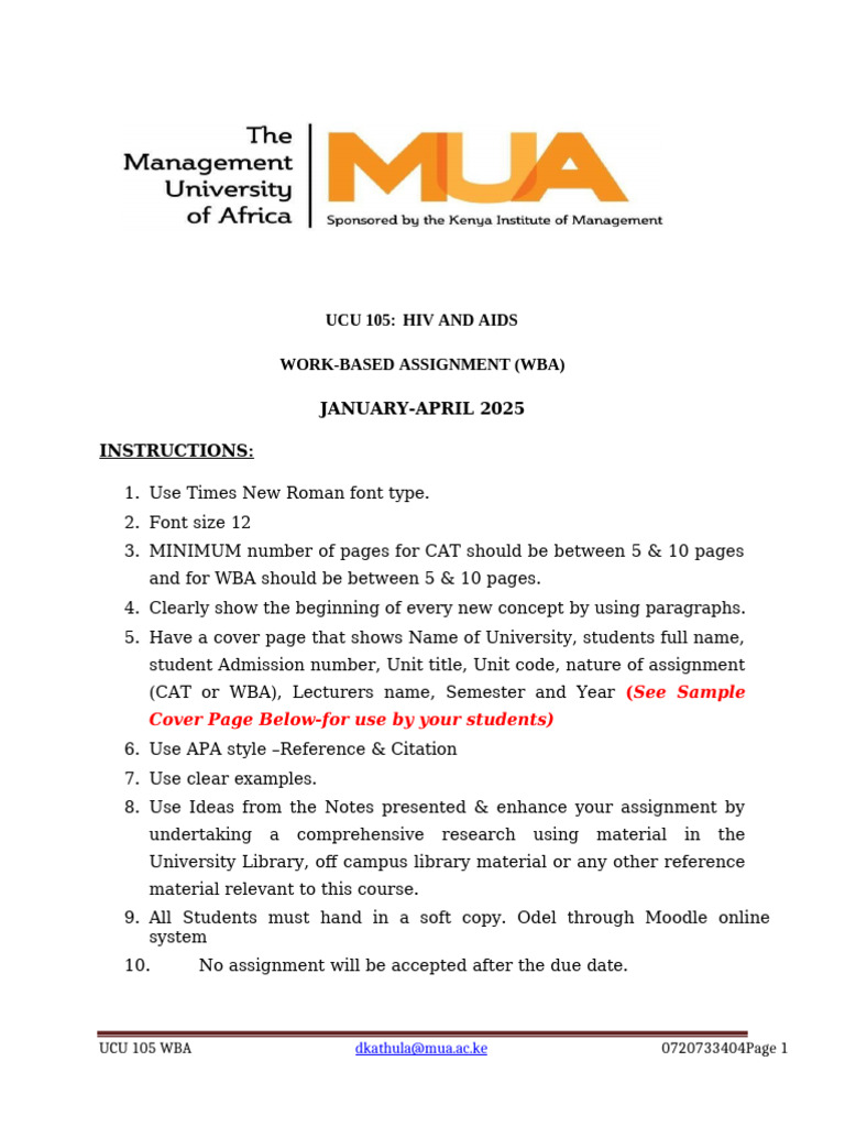 HIV and AIDS Work-Based Assignment Guide | PDF | Hiv/Aids | Epidemics