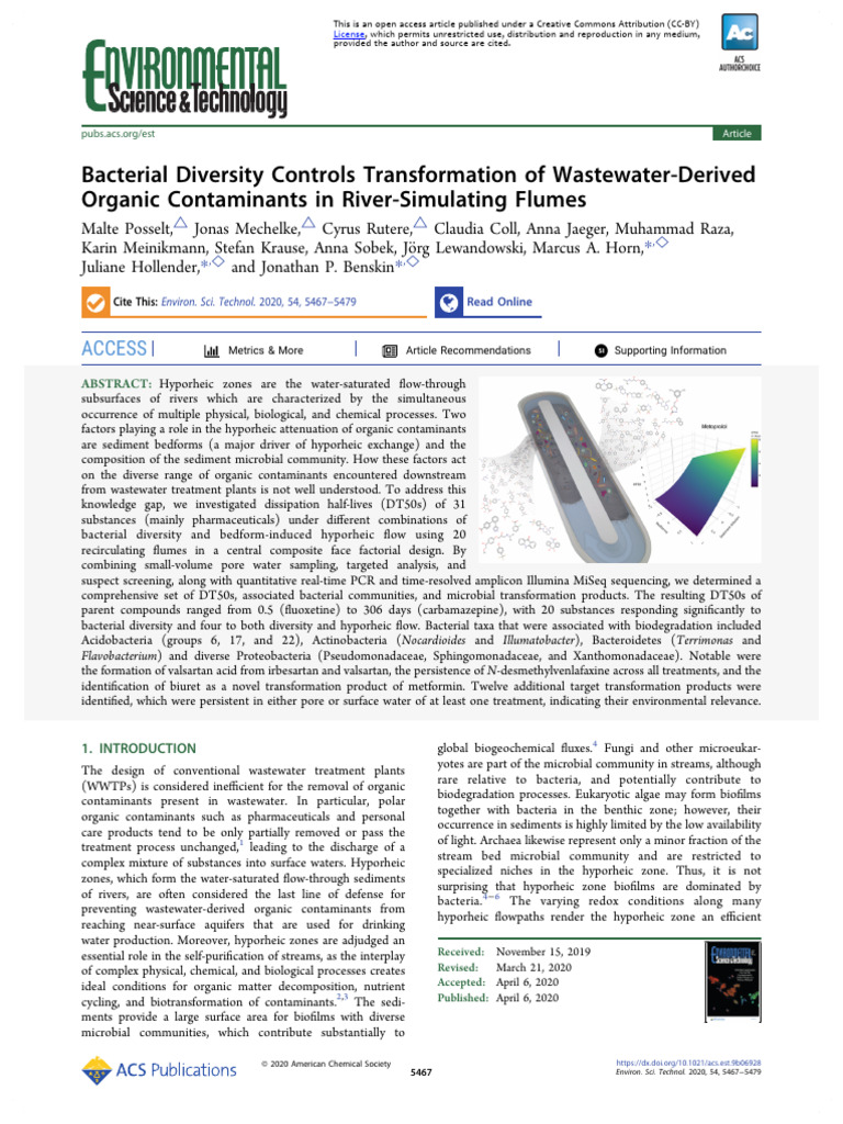 Bacterial Diversity in Wastewater Contaminant Transformation | PDF ...
