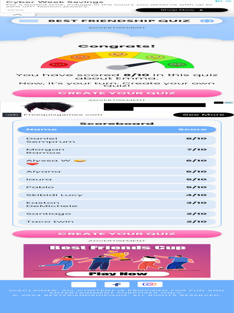 Best Friendship Quiz Bestfriendshipquiz.comen | PDF