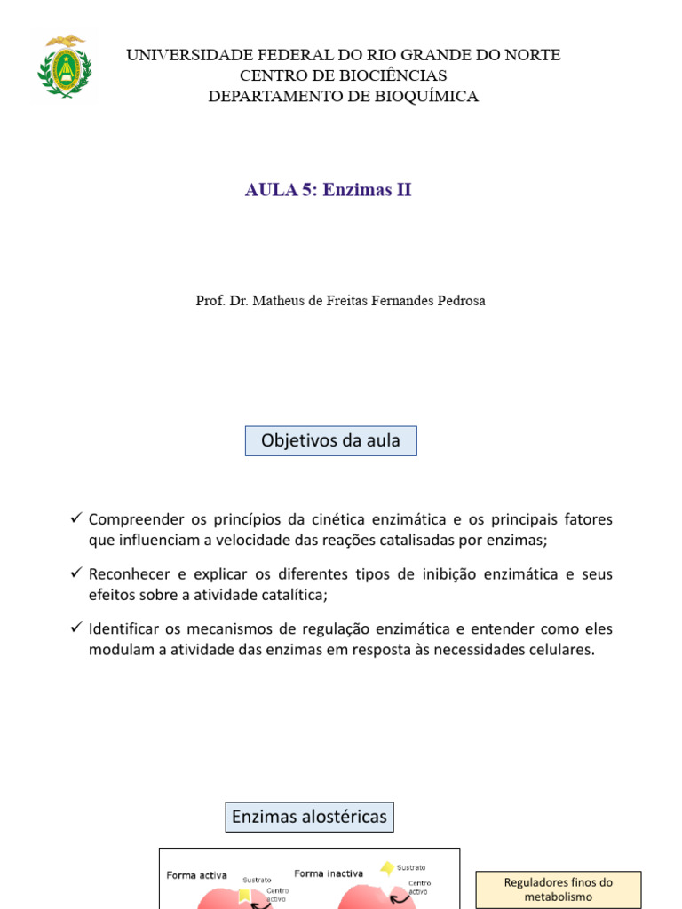 Aula_5_Enzimas_II | PDF | Enzima | Cinética enzimática