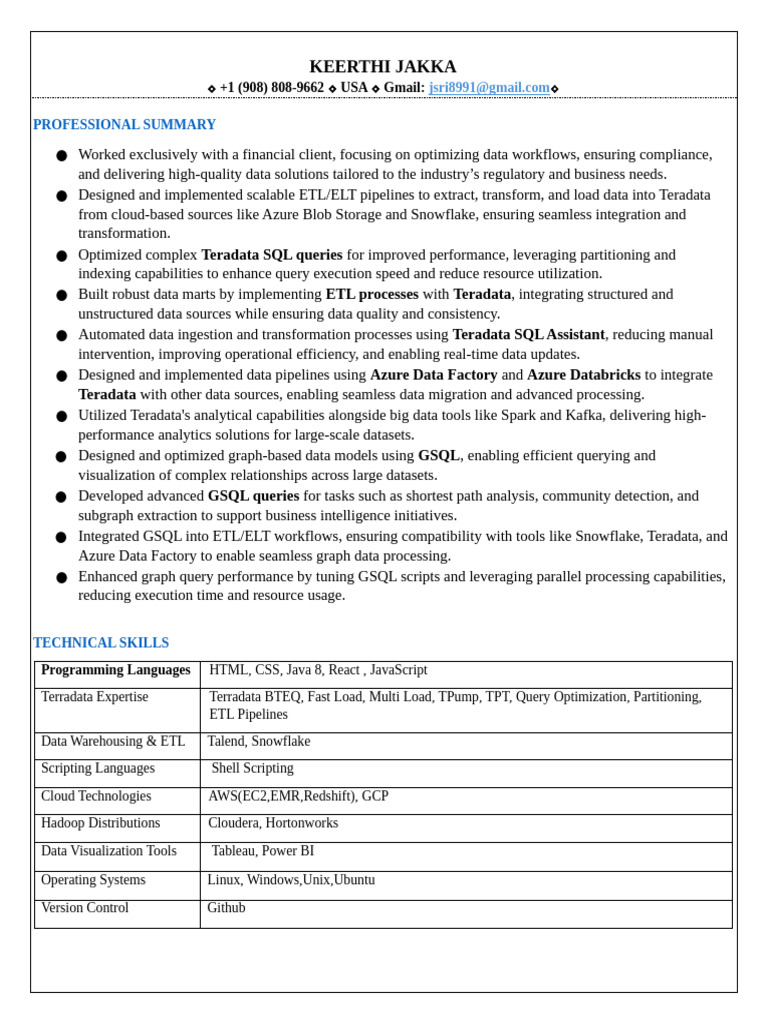 Keerthi Resume | PDF
