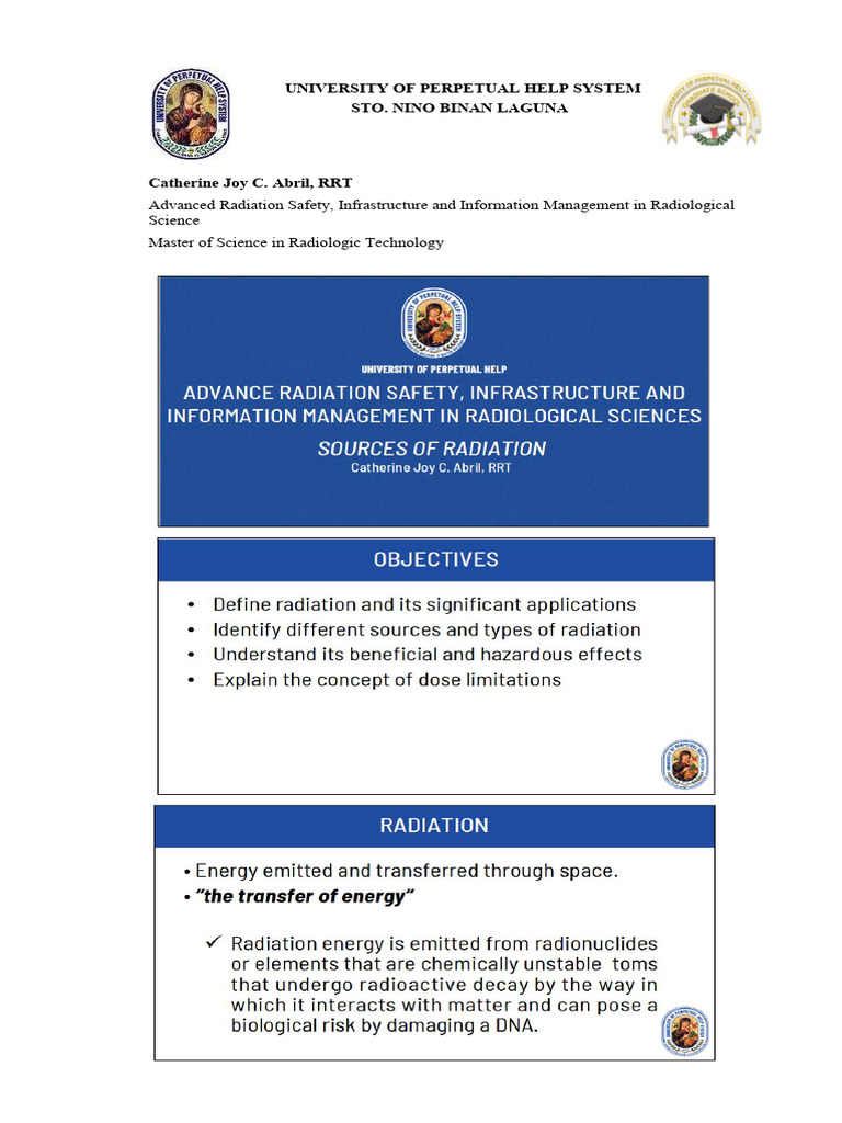 Sources of Radiation Report | PDF