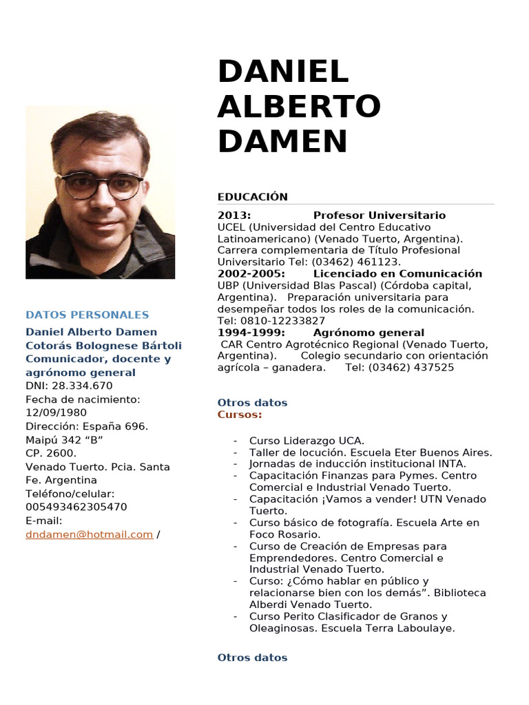 CV2025 Danieldamen | PDF | Software de la aplicacion