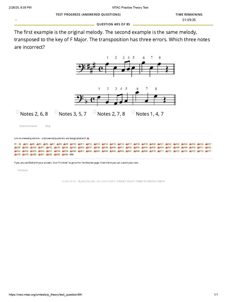 MTAC Practice Theory Test Overview | PDF