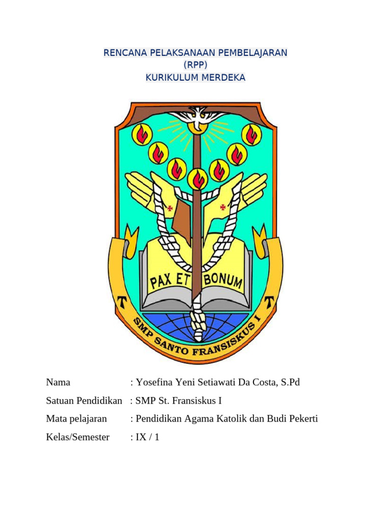RPP 1 Katolik SMP KLS 9 | PDF