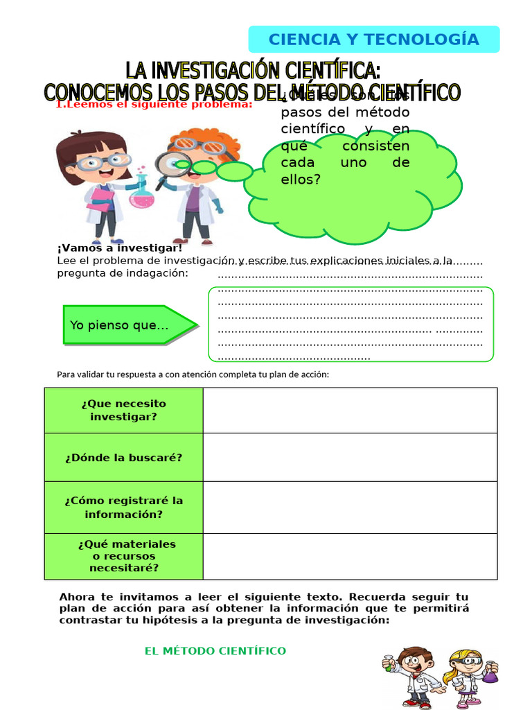 S1 - Ficha Ciencia - El Método Científico - 5to | PDF | Método ...
