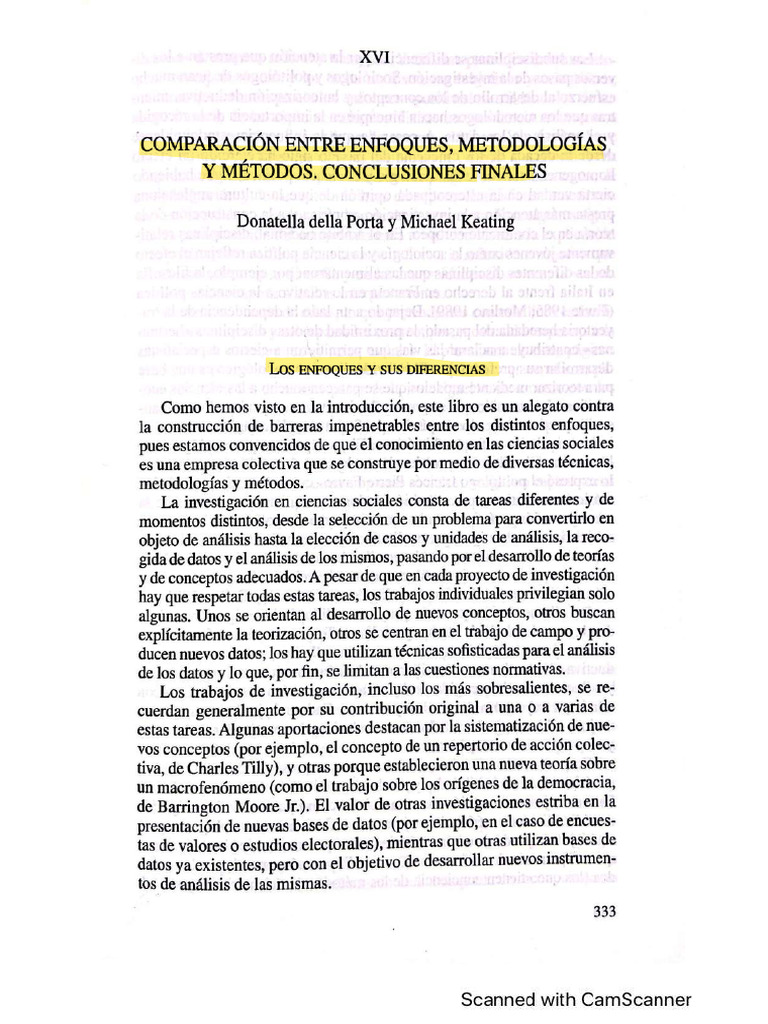 SEMANA 2 - Della Porta. Enfoques y Metodologías. Cap. XVI - Compressed | PDF
