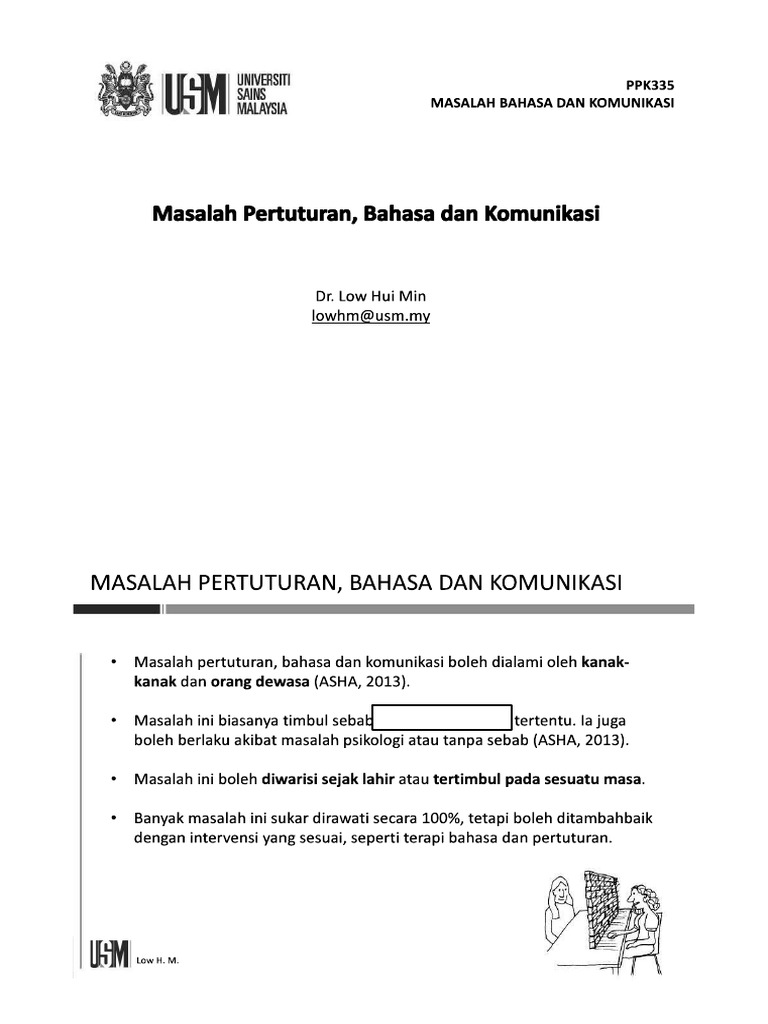 M03 PPK335 (Pengenalan Kepada Masalah Bahasa Dan Komunikasi) | PDF