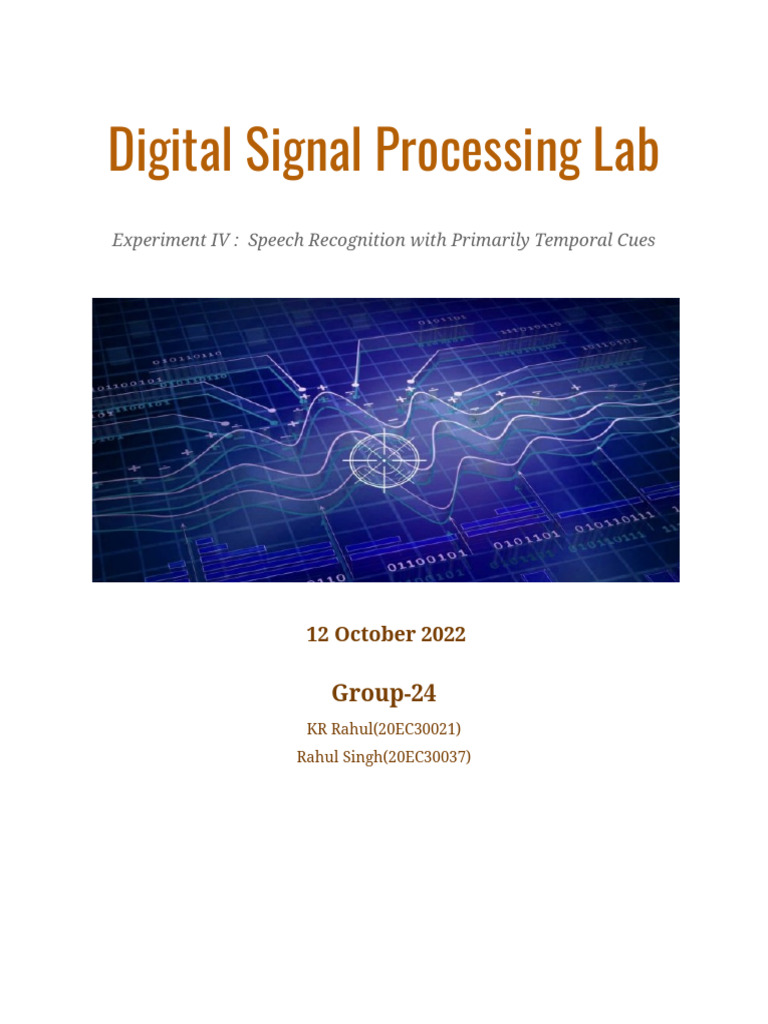EC39201 - Expt4 - Lab Report - Grp-24 | PDF | Speech | Telecommunications Engineering