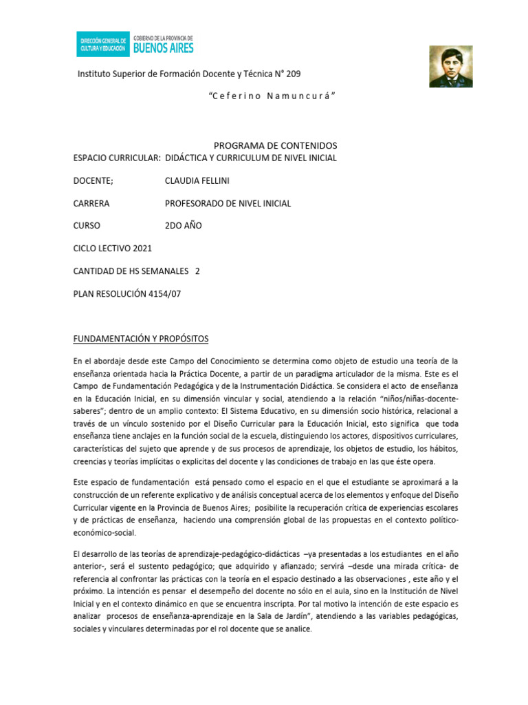 Didactica y Curriculum de Nivel Inicial | PDF | Educación de la primera ...