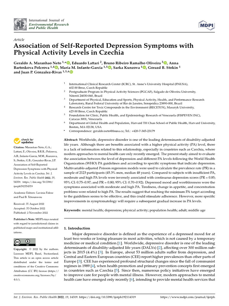 5 Association of Self-Reported Depression Symptoms With | PDF | Major ...