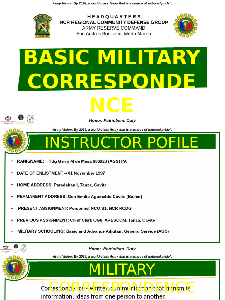Basic Military Correspondence EDITED | PDF