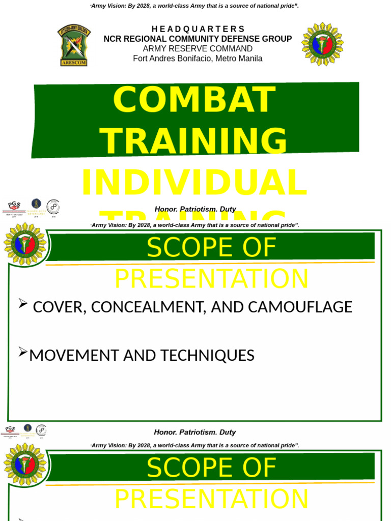 Combat Training Individual Soldier Pdf Camouflage Foot