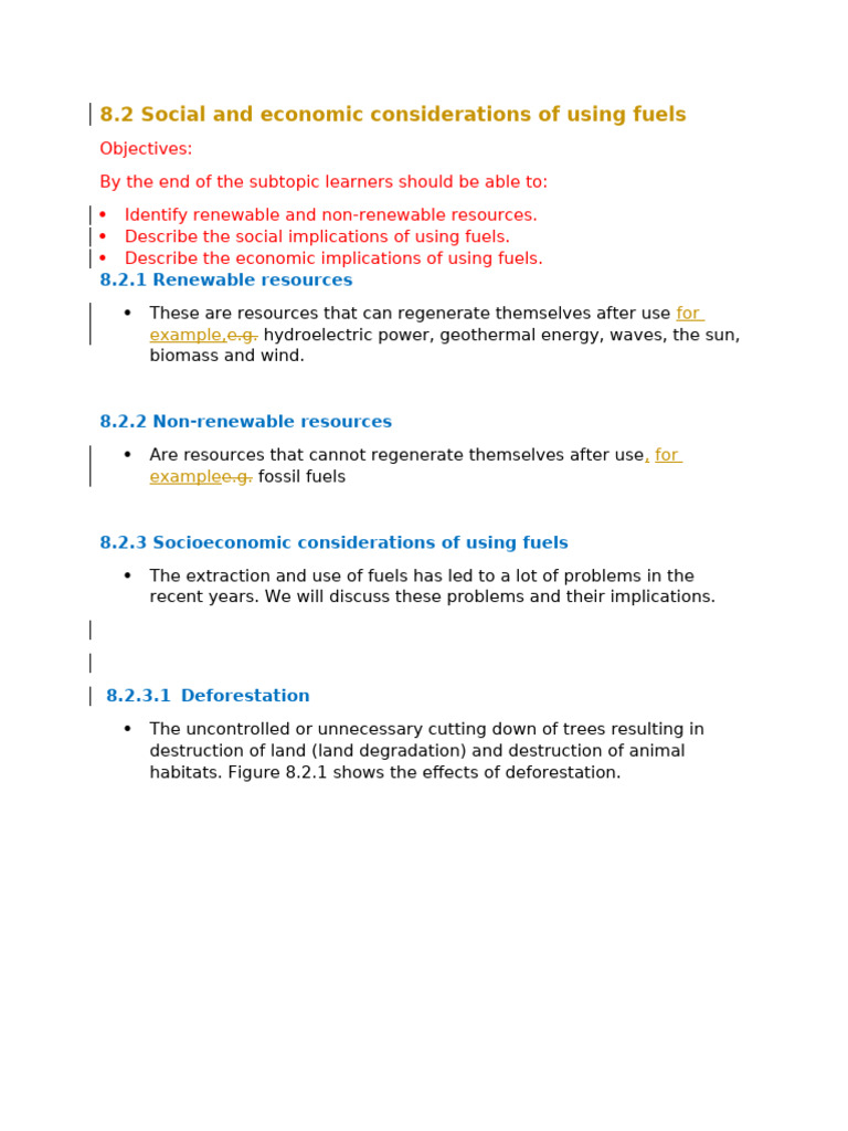 8.2 Socioeconomic Considerations Notes | PDF | Petroleum | Fuels