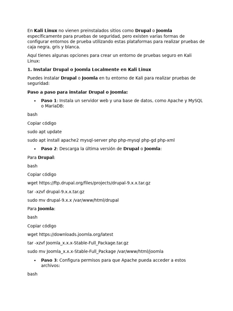 Kali Linux Siguiente | PDF | Mi sql | Drupal