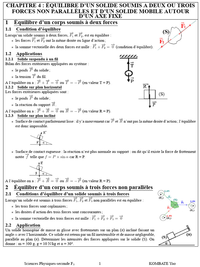 Chap 4 | PDF | Moment d'une force | Rotation