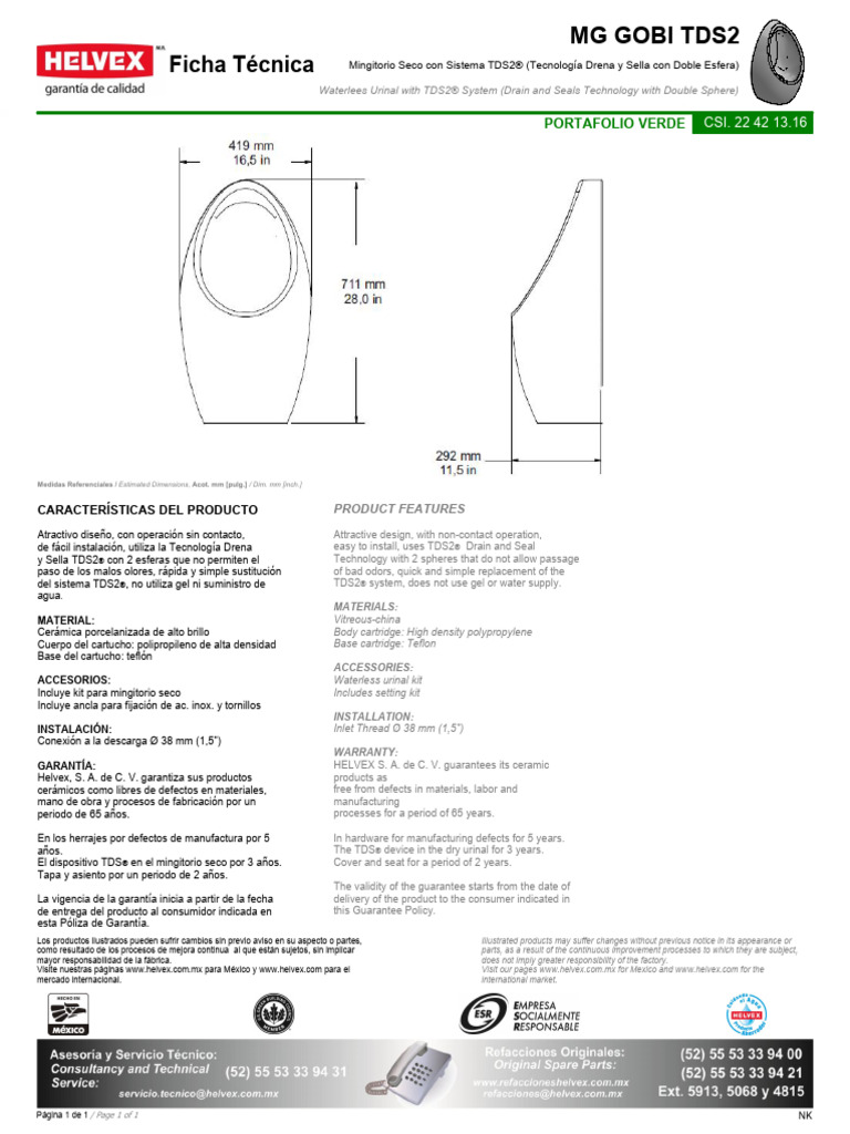 Mingitorio Seco MG Gobi TDS2 | PDF