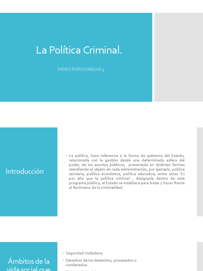 Material de Estudio ACD. Política Criminal | PDF | Crímenes | Crimen y ...