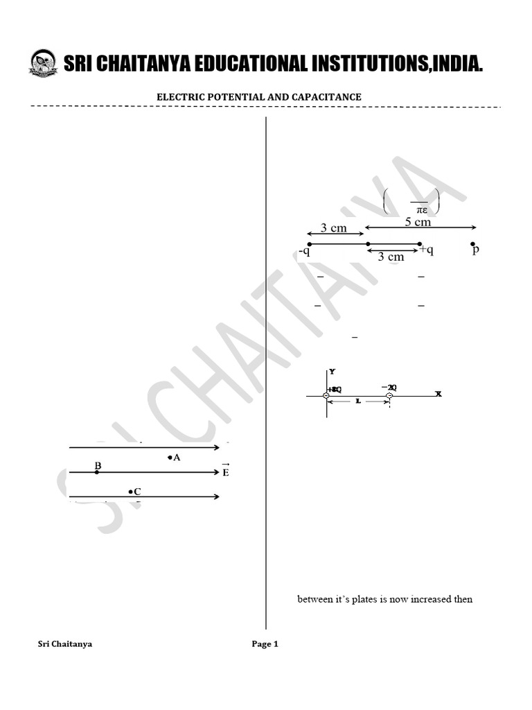 Physics - Electric Potential and Capacitance | PDF | Capacitor | Capacitance