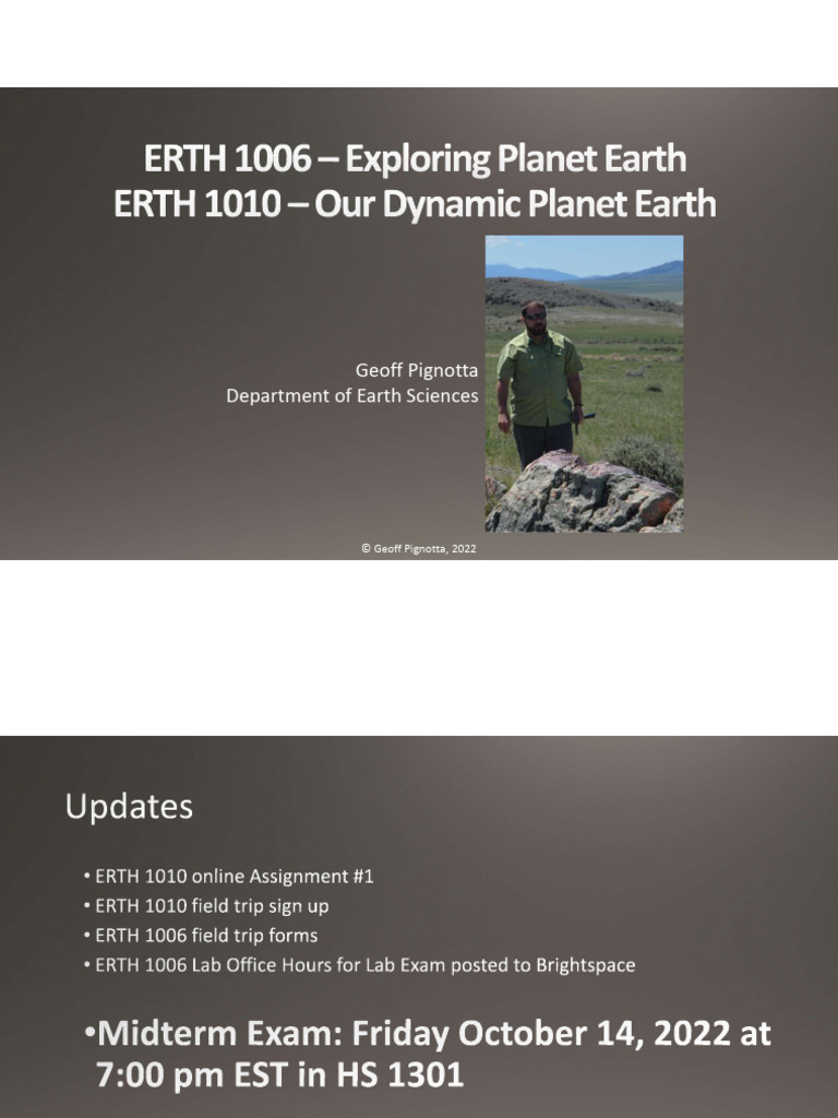 ERTH1006 1010-F22 Lecture07 | PDF