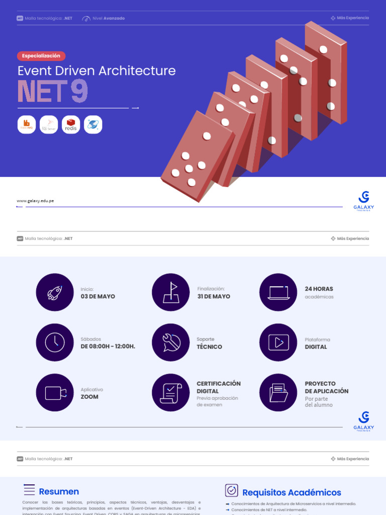 Temario - Curso - Event Driven Architecture NET 9 | PDF | No Sql | Bases de datos