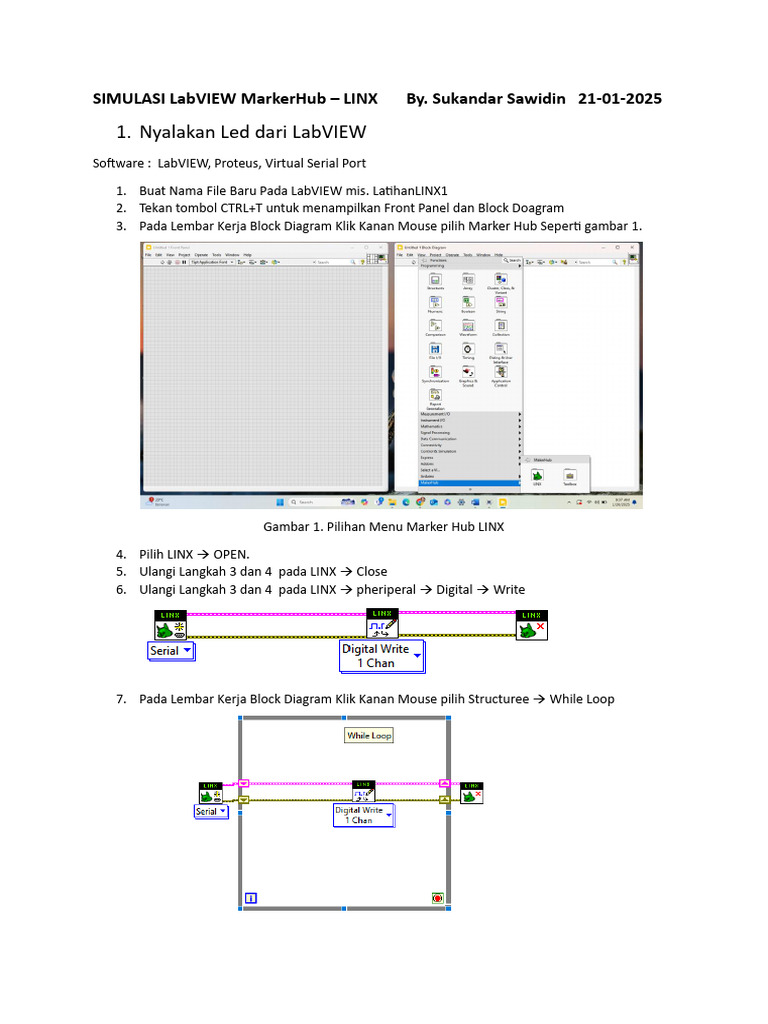 Tutorial SIMULASI LabVIEW MarkerHub | PDF