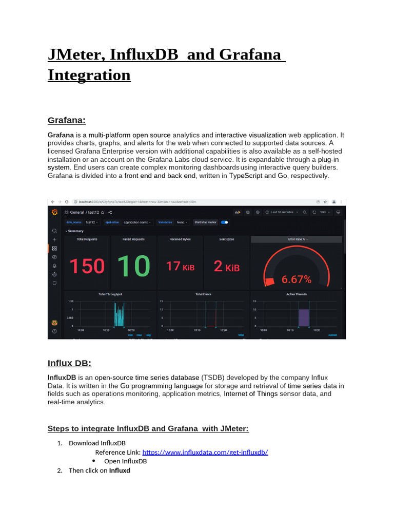 Grafana_influDB_Integration with JMeter(1)_1654508287825 | PDF | World Wide Web | Internet & Web