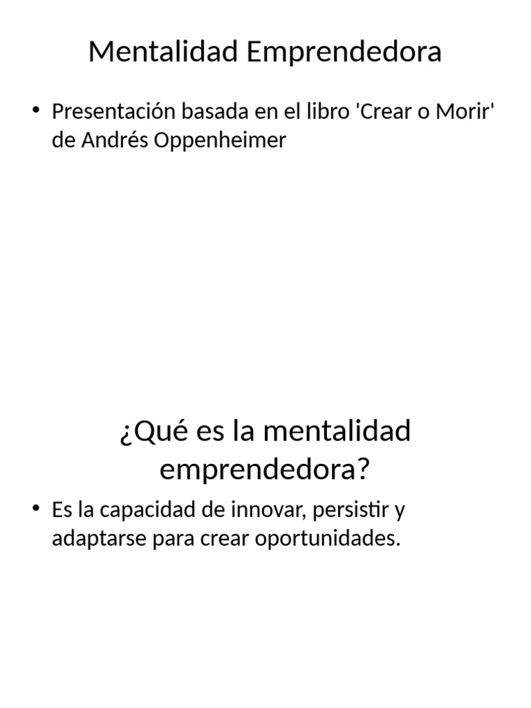 Mentalidad Emprendedora | PDF