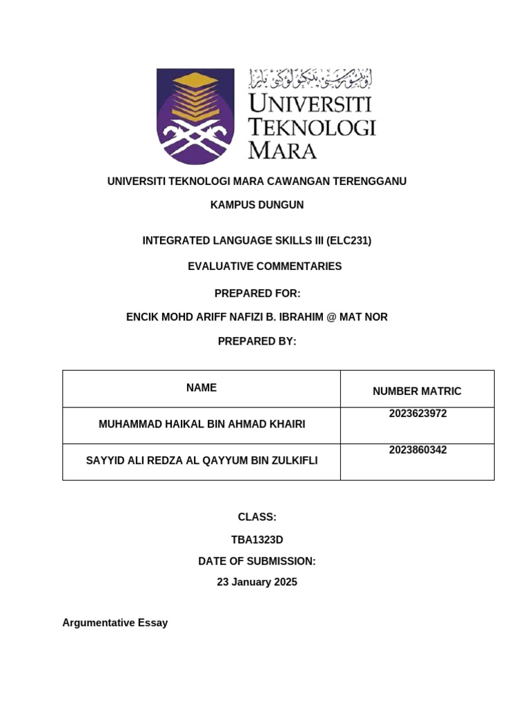 Evaluative Commentary ELC231 New | PDF | Social Media | Popular Culture & Media Studies