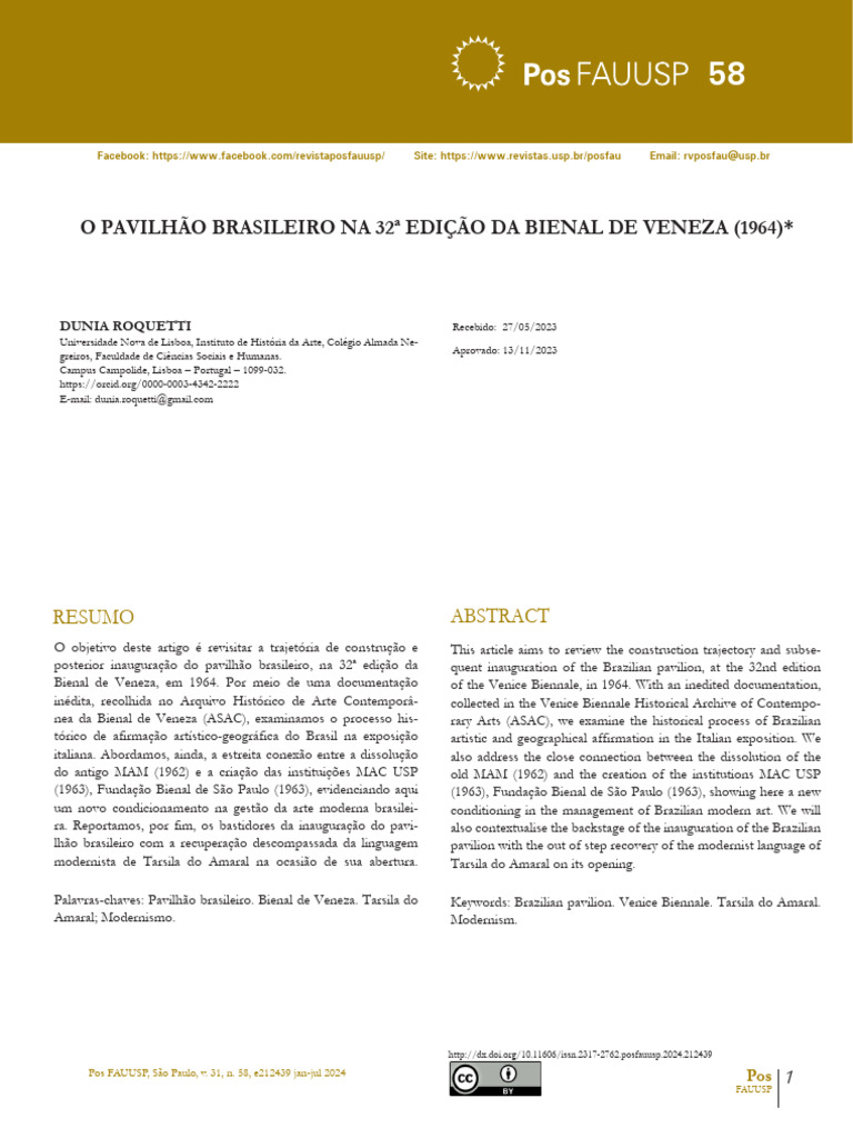 Pavilhao Brasil Na Bienal de Veneza - 212439 - Port | PDF | São Paulo | Brasil