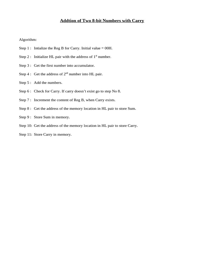 8 Bit Add Carry | PDF | Computer Programming | Computer Architecture