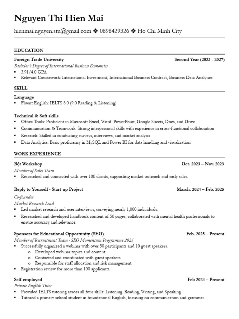 Standard Resume Template | PDF