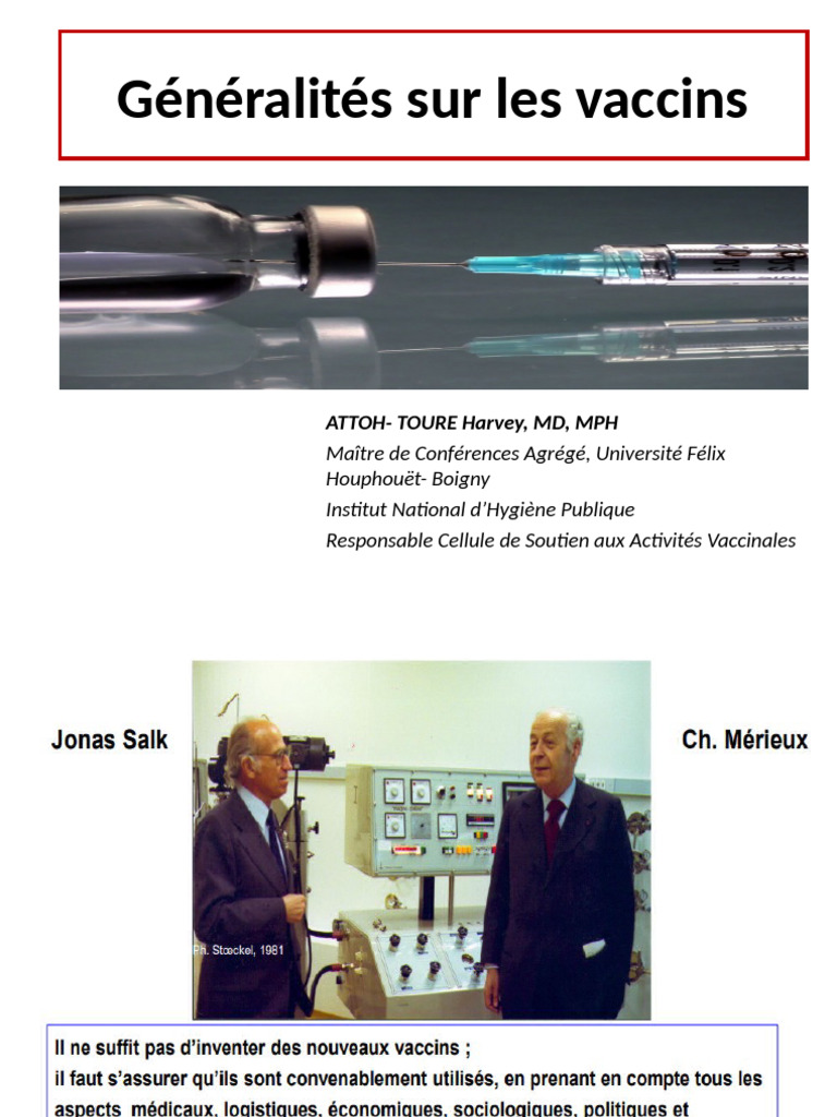 Introduction à la vacc et étude des vaccins-1 | PDF | Vaccins | Antigène