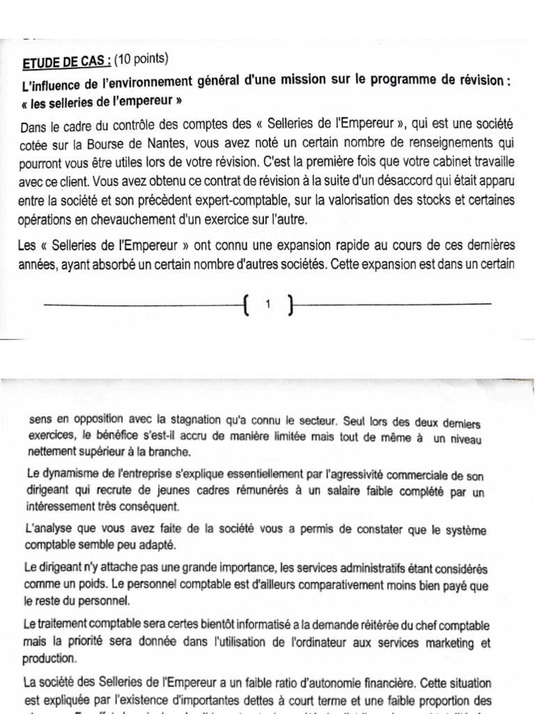 Examen Audit Financier | PDF