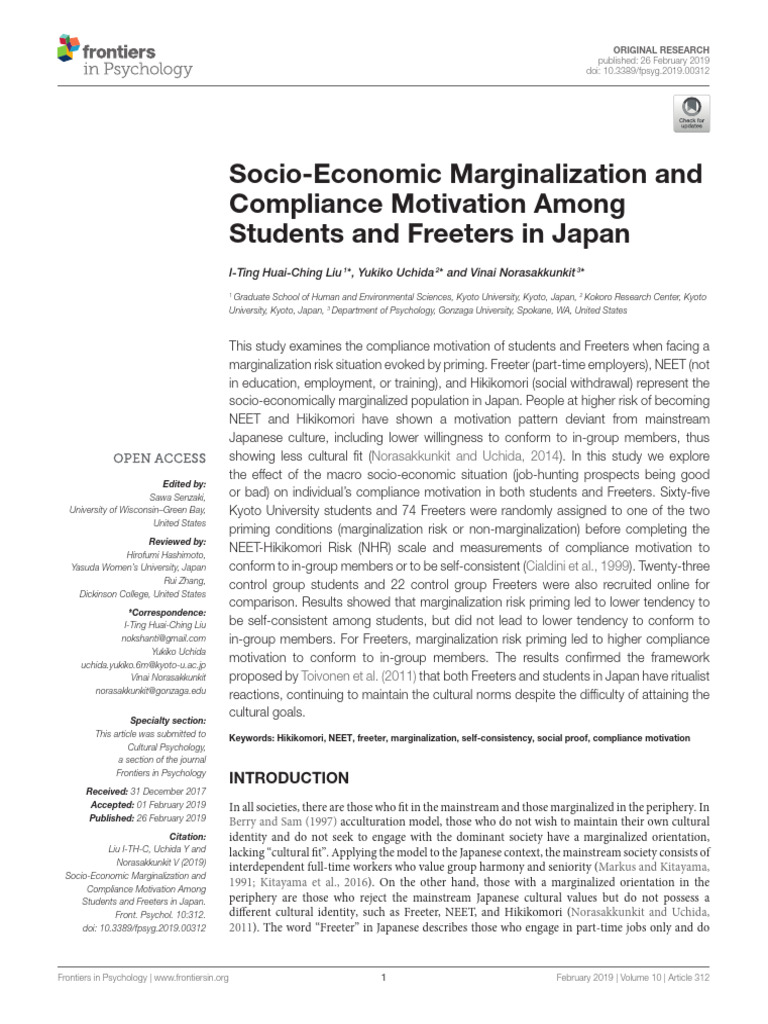 Socio-Economic Marginalization and Compliance Moti | PDF | Motivation ...