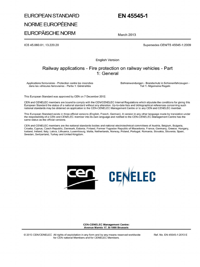 En 45545-1-2013 | PDF