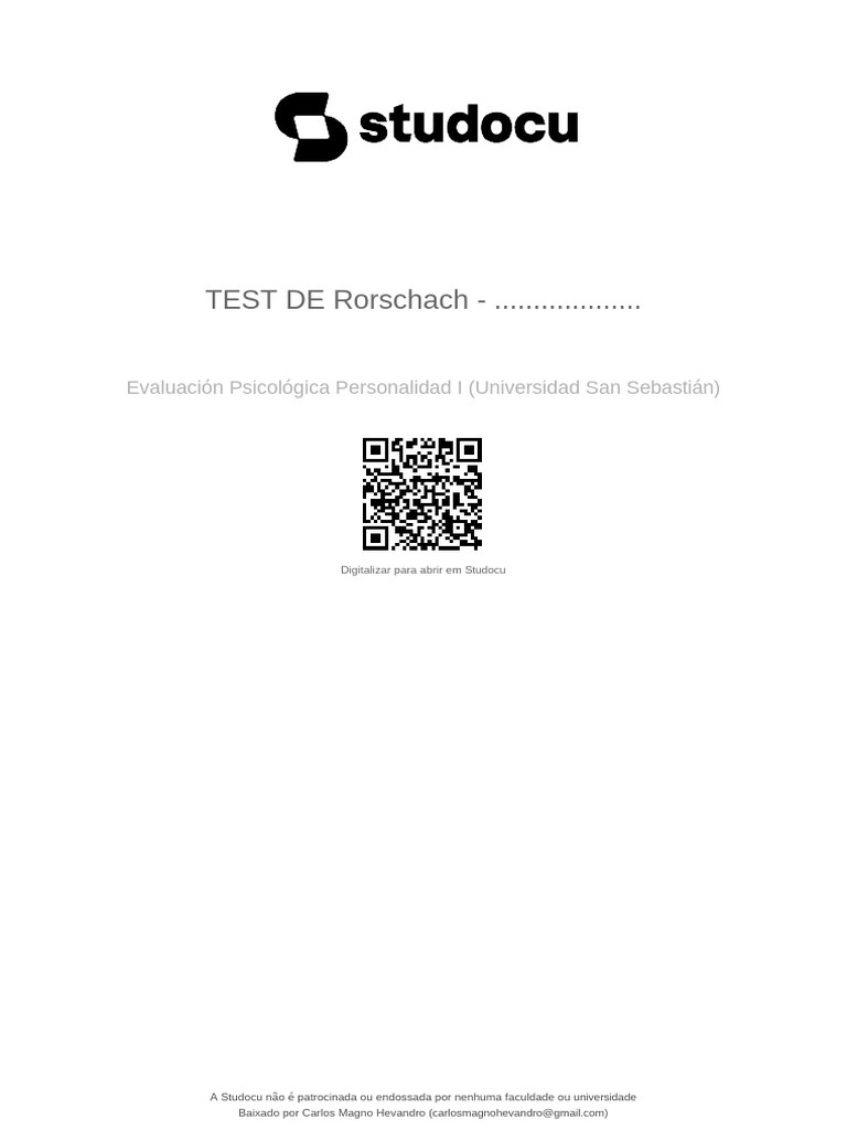 Test-De-Rorschach e Suas Respostas | PDF | Conceptos psicologicos ...