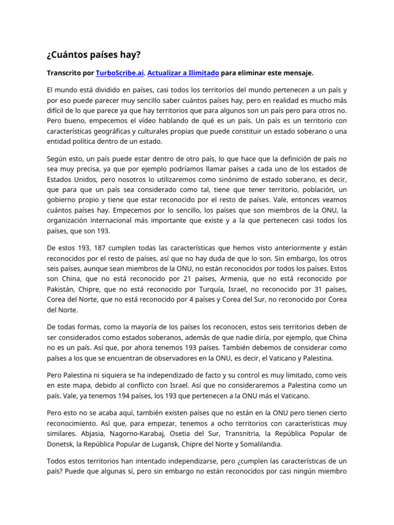 ¿Cuántos Países Hay | PDF | Taiwán | Sahara Occidental