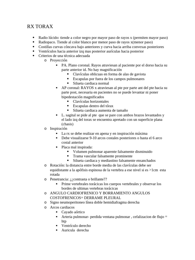 RX Torax | PDF | Tórax | Corazón