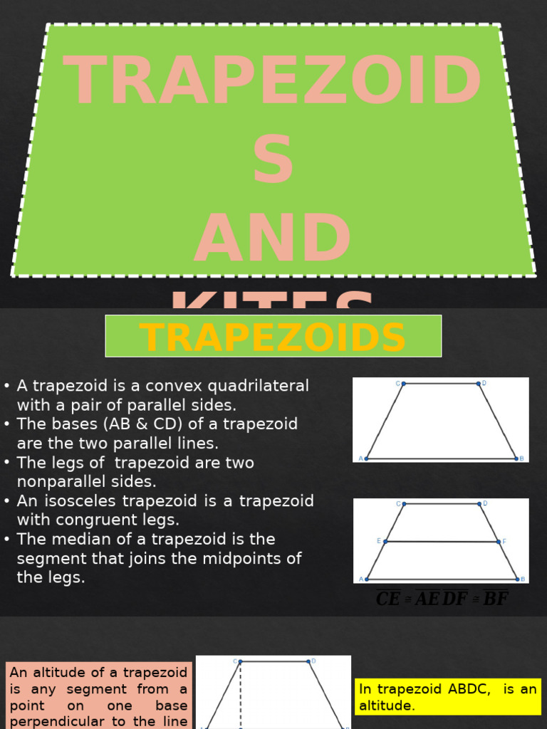 Lesson 3 Trapezoid and Kite | PDF | Perpendicular | Euclid