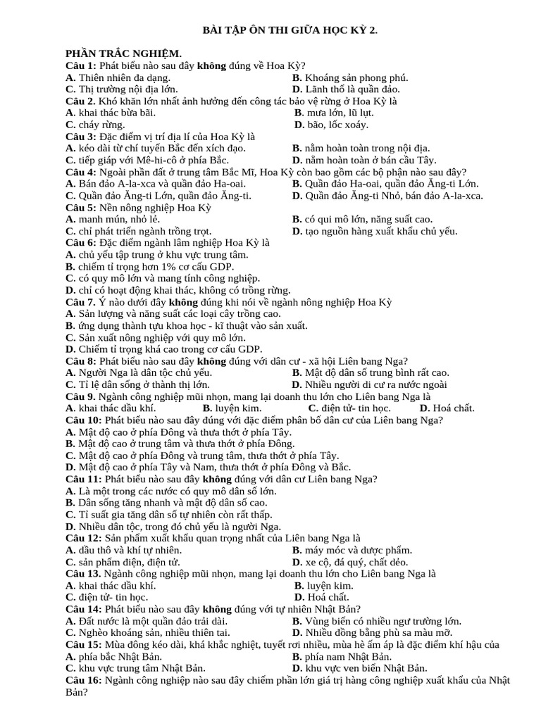 BÀI TẬP Ô THI GK2. | PDF