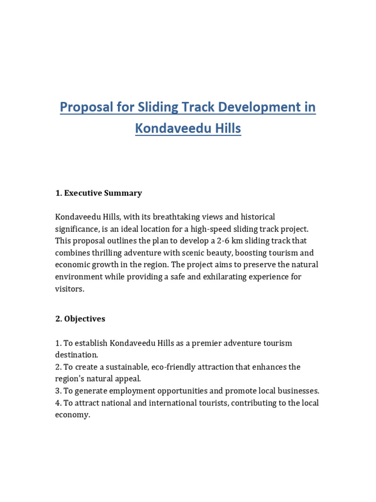 Sliding Track Proposal for Kondaveedu Hills | PDF | Tourism ...
